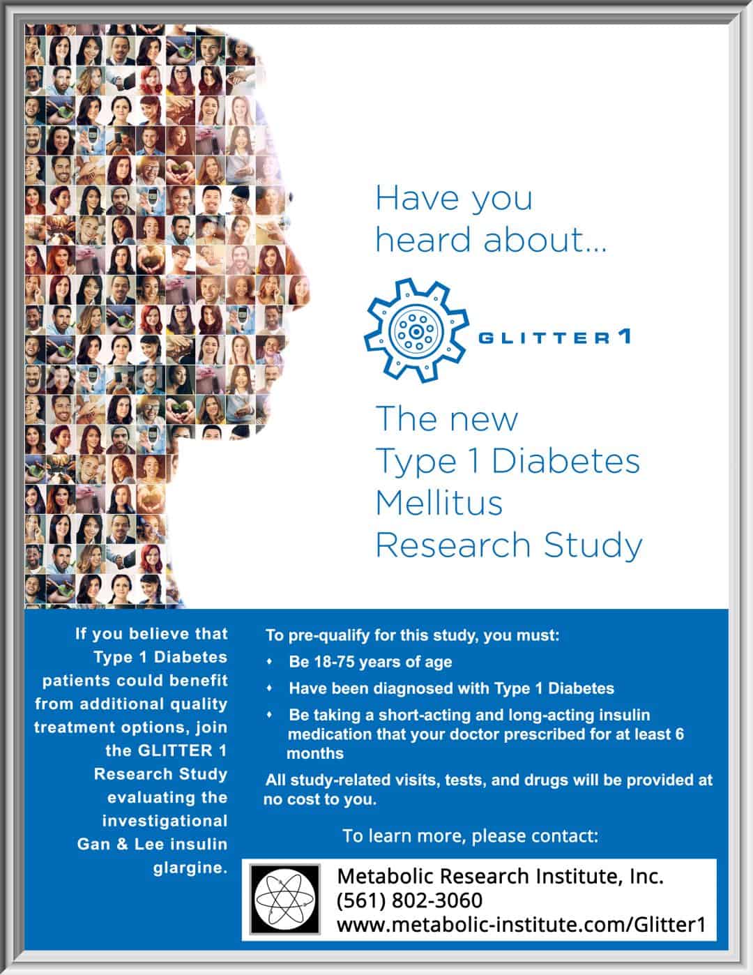 Glitter 1 | Type 1 Diabetes Mellitus Research Study | West Palm Beach