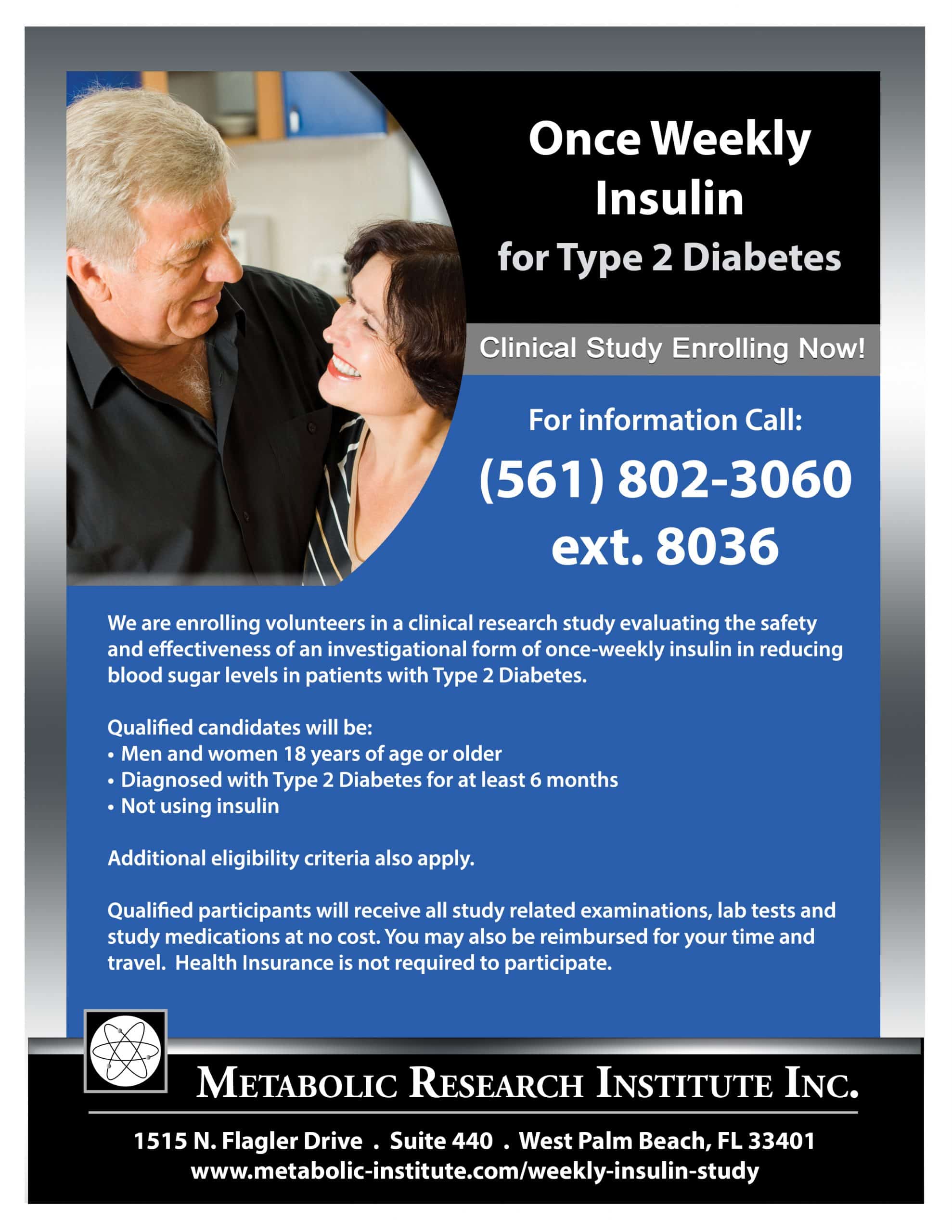 Once Weekly Insulin Study | Type 2 Diabetes | West Palm Beach FL